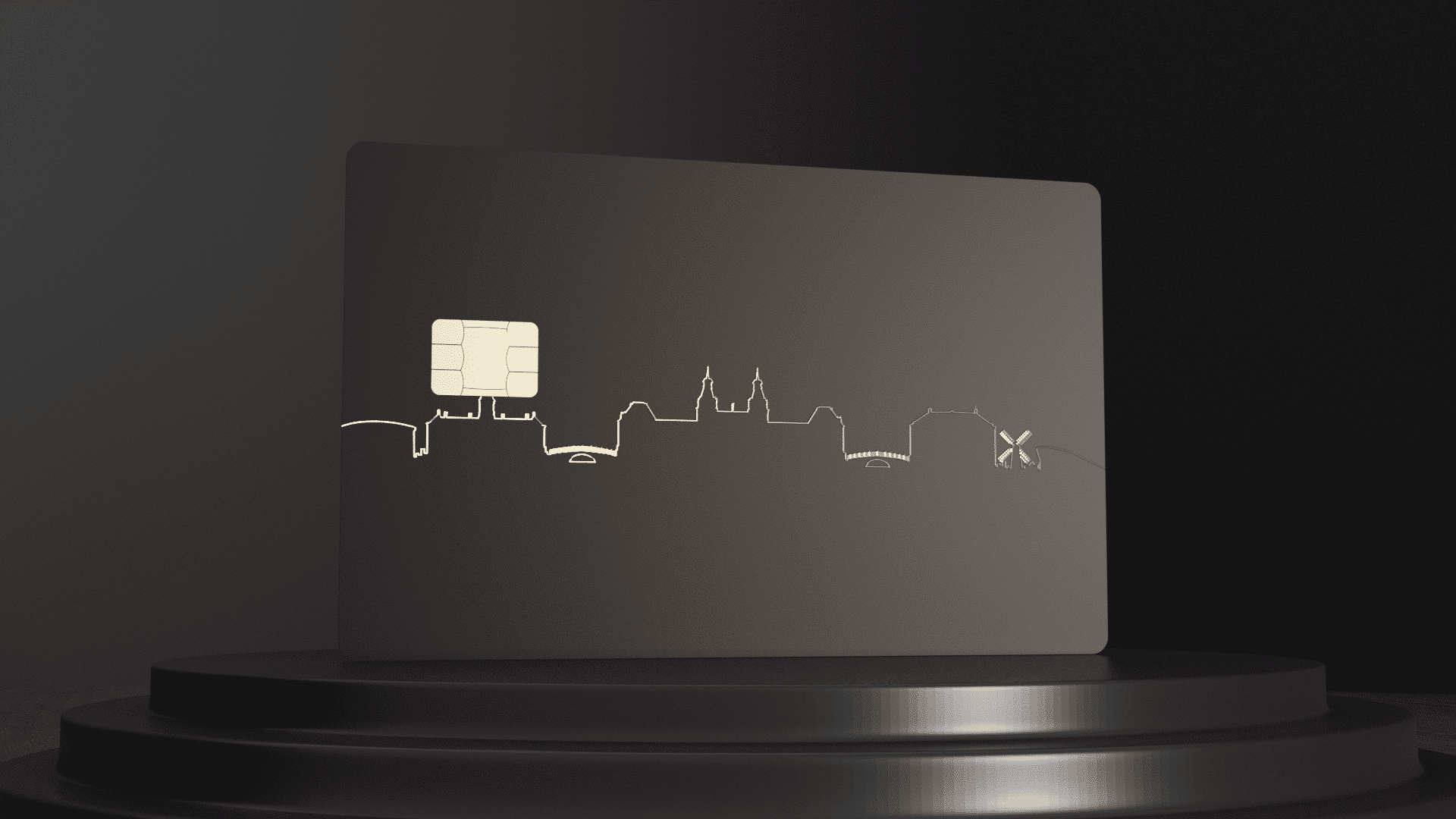 Metal Bank Card - Amsterdam Skyline - Custom Metal Bank & Bespoke Metal ...
